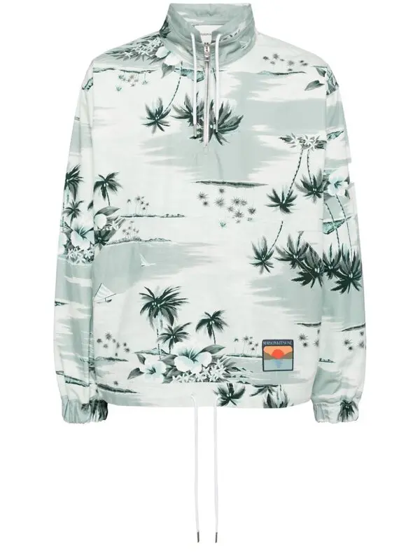 Maison Kitsuné Graphic-print Jacket - Blue
