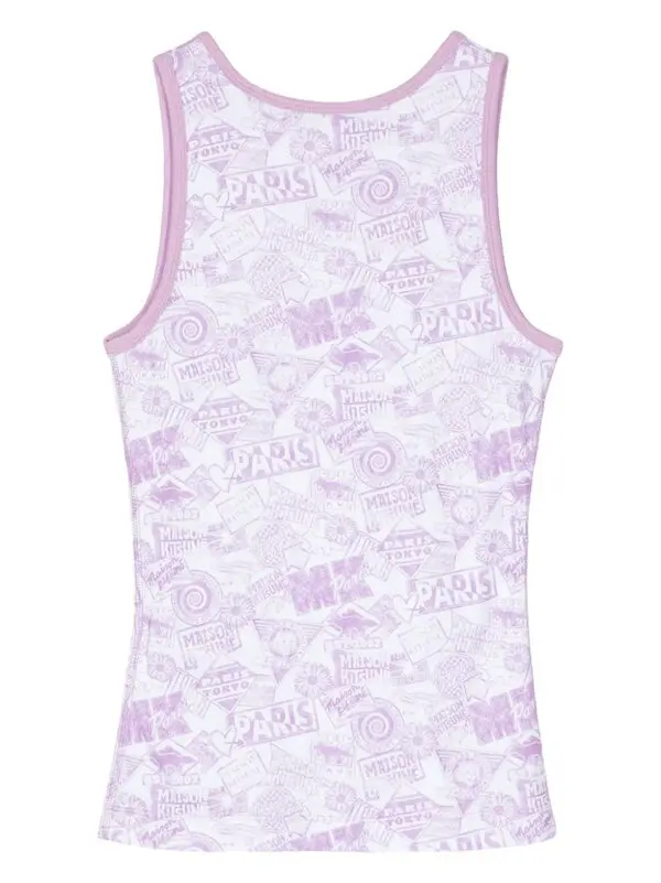 Maison Kitsuné Logo-print Tank Top - Purple