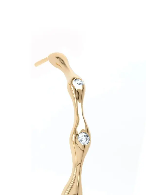 LOEV 14kt Recycled Yellow Diamond Hoop Earrings