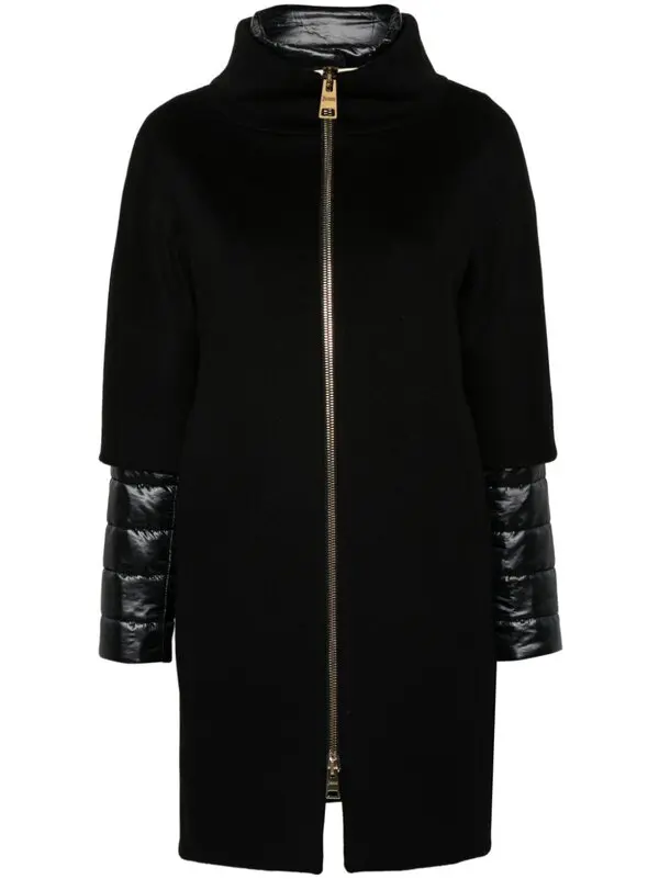 Herno Detachable Panels Virgin Wool Coat - Black
