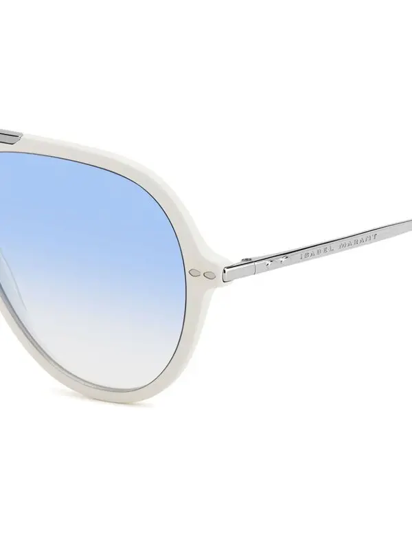 Isabel Marant Hera Pilot-Frame Sunglasses In White - 40% Off 