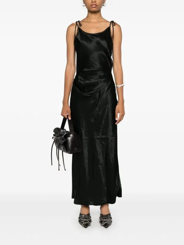 Acne Studios Crinkled Satin Dress - Black