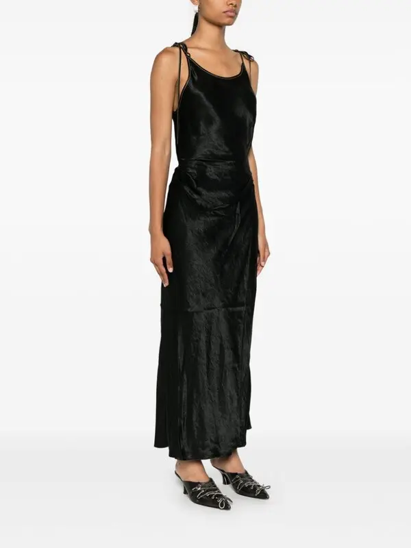 Acne Studios Crinkled Satin Dress - Black