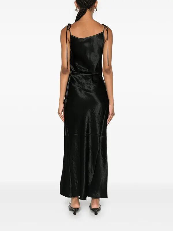 Acne Studios Crinkled Satin Dress - Black