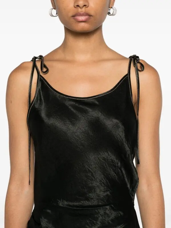 Acne Studios Crinkled Satin Dress - Black