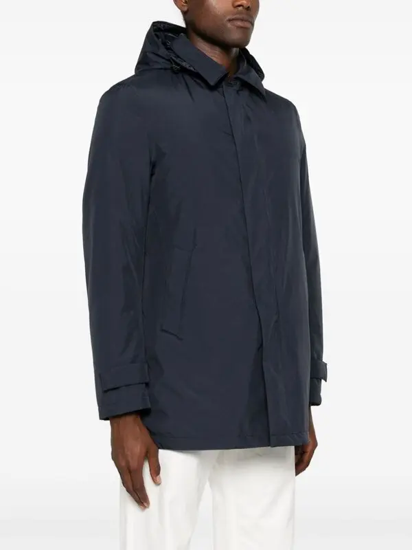 Herno Down Coat With Detachable Hood - Blue