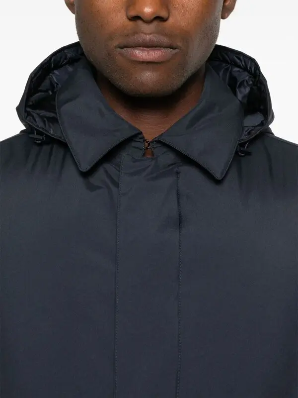 Herno Down Coat With Detachable Hood - Blue