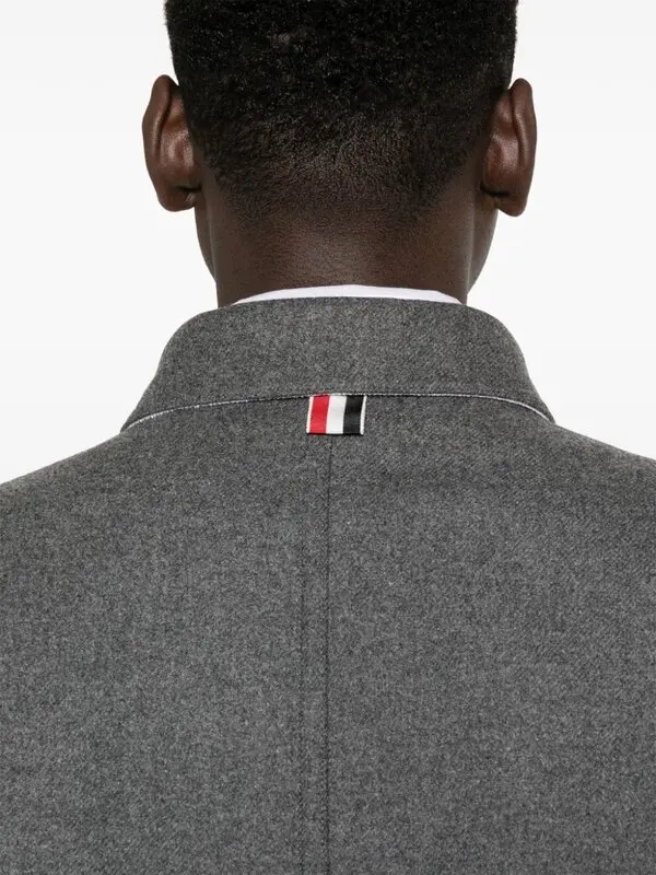 Thom Browne 4-bar Felted Shirt Jacket - Grey