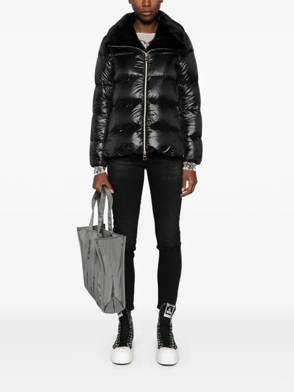 Herno Faux-fur Collar Puffer Jacket - Black