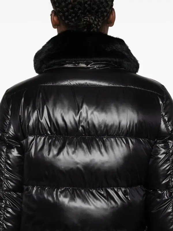 Herno Faux-fur Collar Puffer Jacket - Black