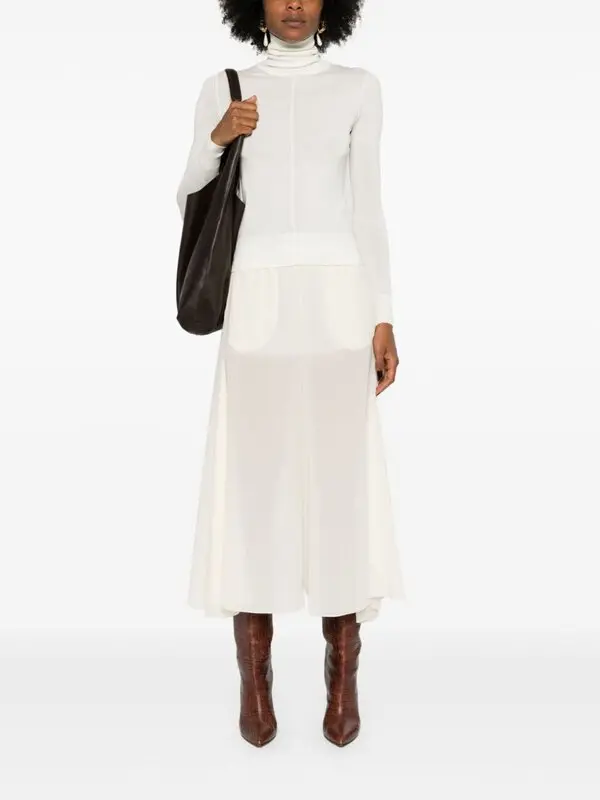 Chloé Logo-embroidered Roll-neck Jumper - White