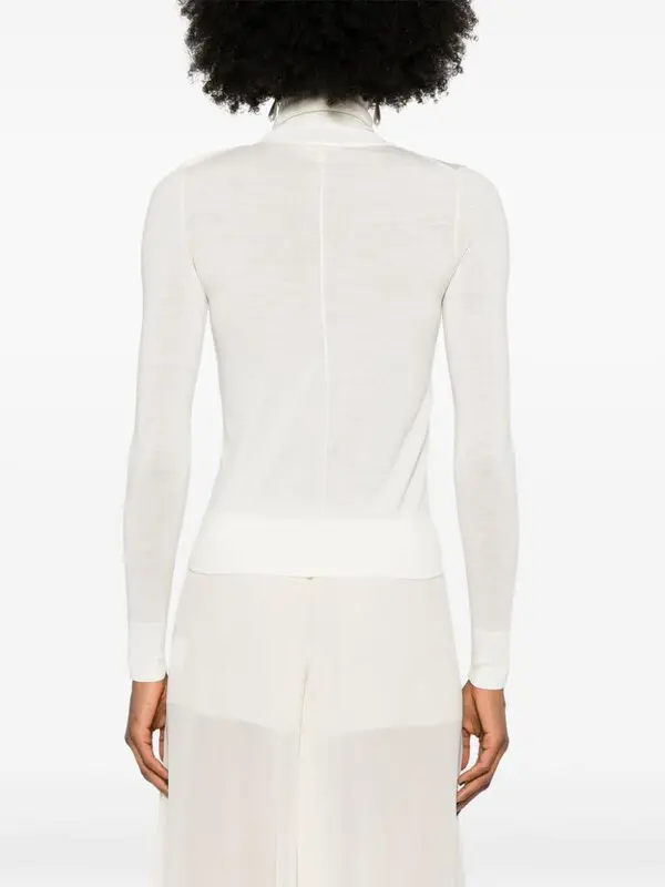 Chloé Logo-embroidered Roll-neck Jumper - White