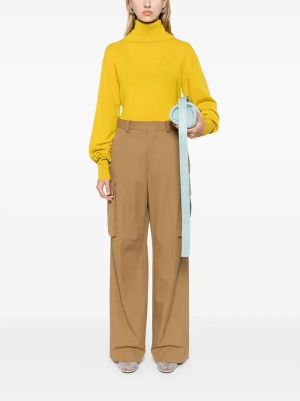 Victoria Beckham Twill Straight Cargo Pants - Brown