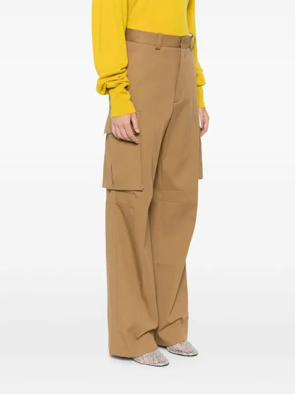 Victoria Beckham Twill Straight Cargo Pants - Brown
