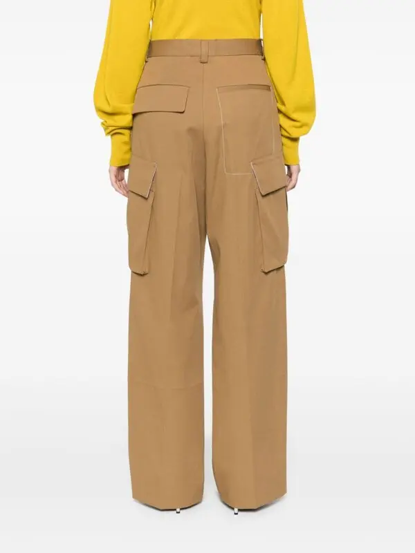 Victoria Beckham Twill Straight Cargo Pants - Brown