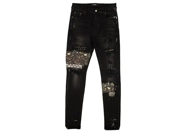 Amiri Artpatch Checker Skinny Jeans