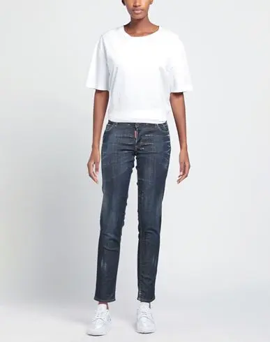 Dsquared2 Jeans In Cotton, Elastane, And Calfskin - Blue