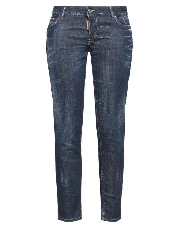 Dsquared2 Jeans In Cotton, Elastane, And Calfskin - Blue