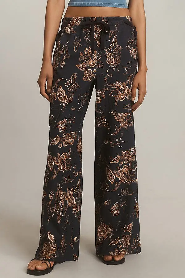PILCRO Beach Cargo Linen Pants