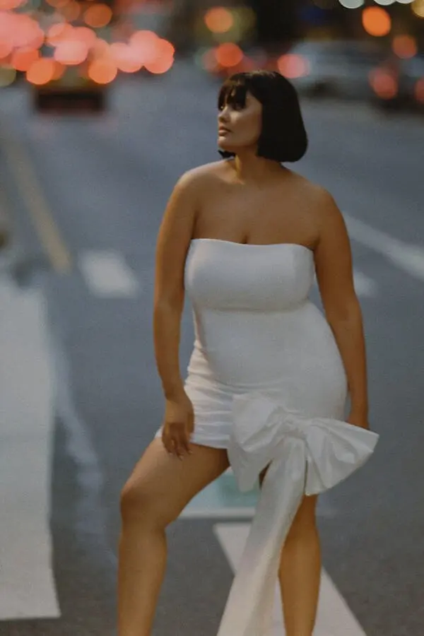 Hutch Strapless Bow-Drape Mini Dress In White - 65% Off | Editorialist