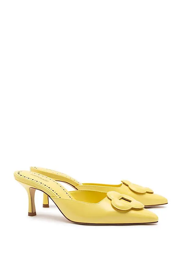 Larroude Flora Leather Pumps