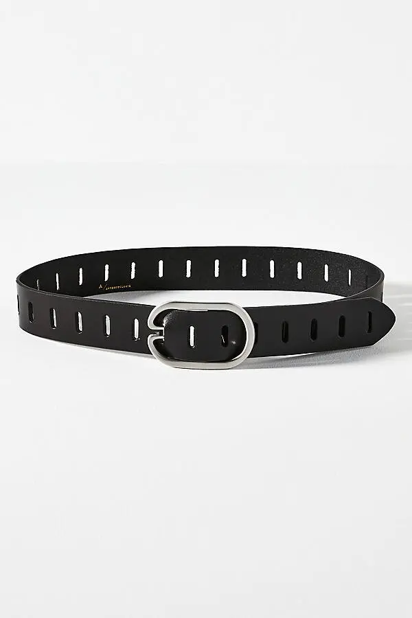 Anthropologie Adjustable Notch Belt - Black / Silver
