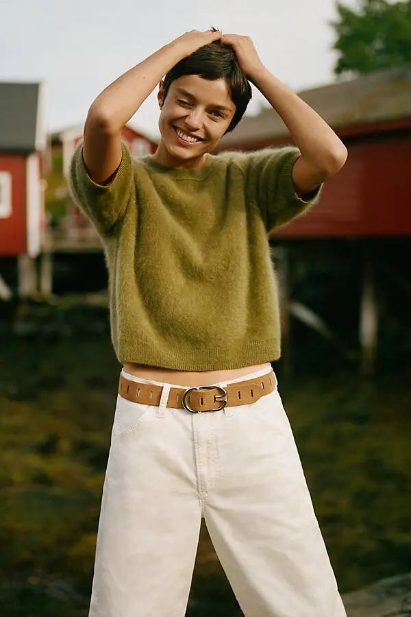 Anthropologie Adjustable Notch Belt - Honey