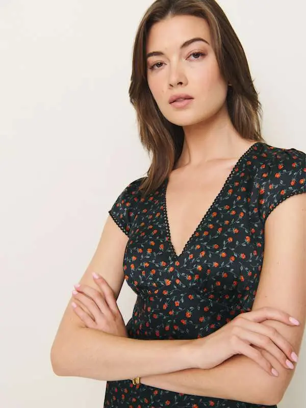 reformation amellia silk dress Reformation Amellia Silk Dress