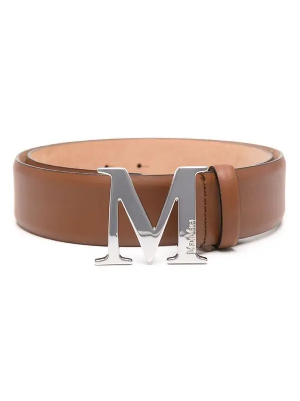 Max Mara Logo Buckle Leather Belt In Brown - 31% Off  display picture 1