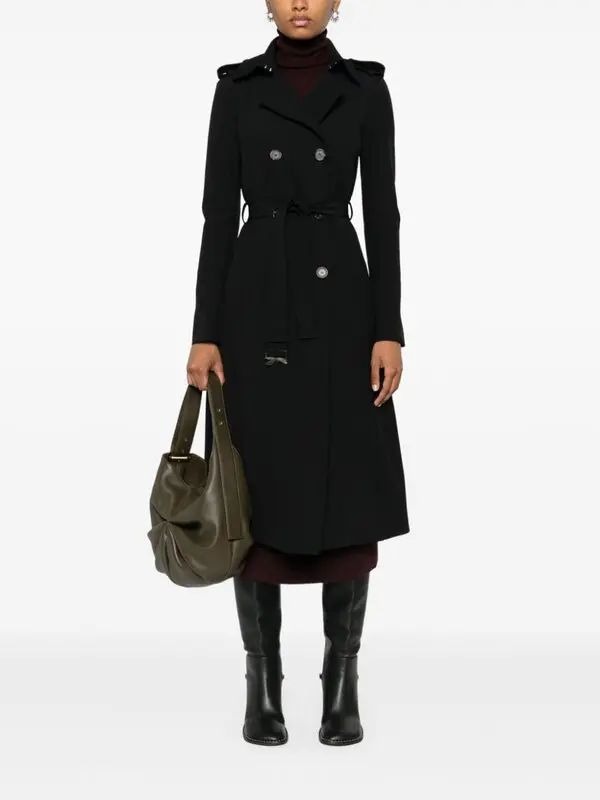 Patrizia Pepe Double-breasted Trench Coat - Black