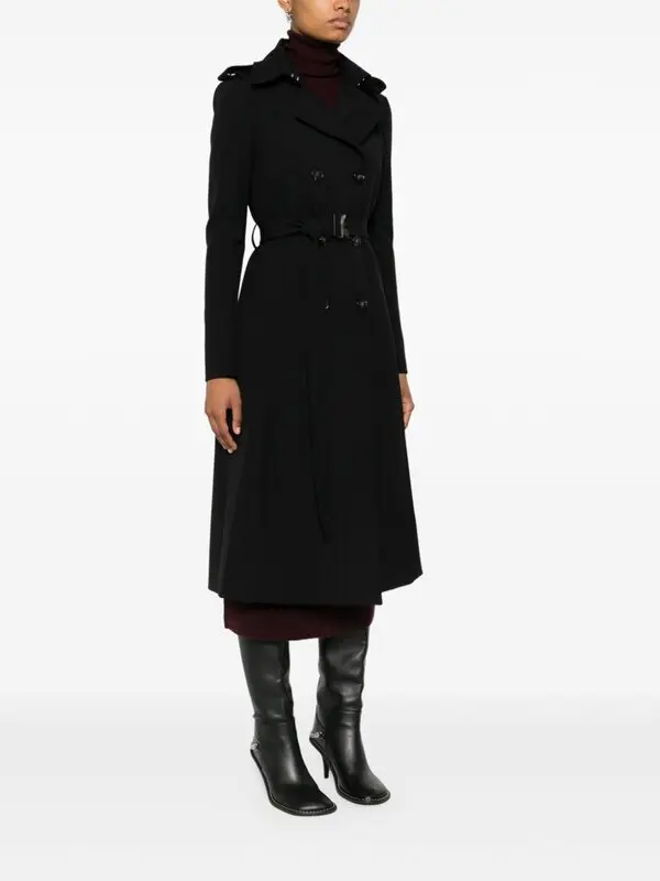 Patrizia Pepe Double-breasted Trench Coat - Black