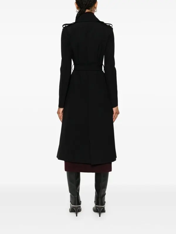 Patrizia Pepe Double-breasted Trench Coat - Black