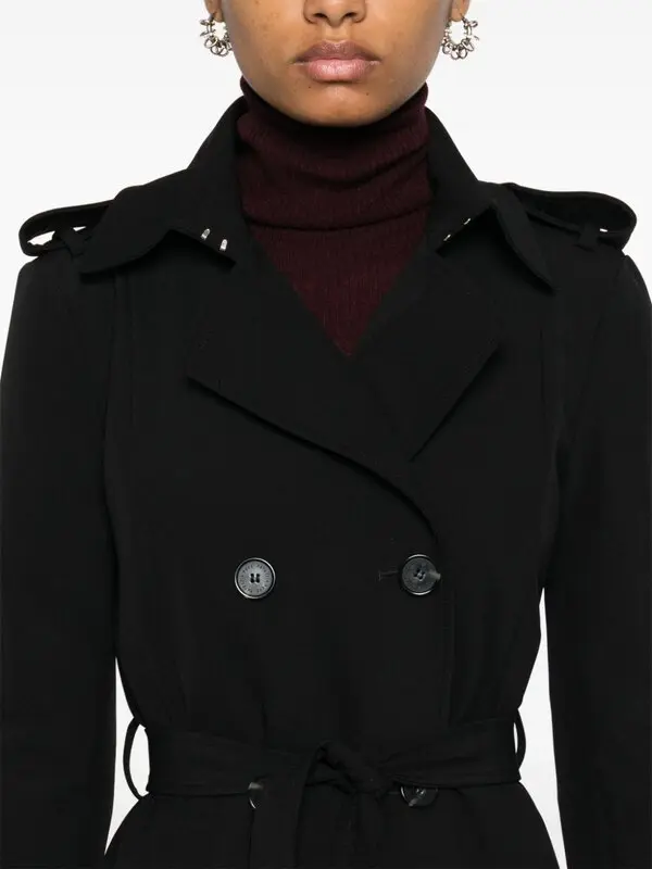 Patrizia Pepe Double-breasted Trench Coat - Black
