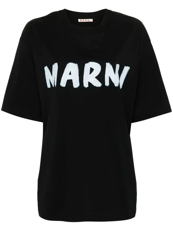 Marni Logo-print Cotton T-shirt - Black