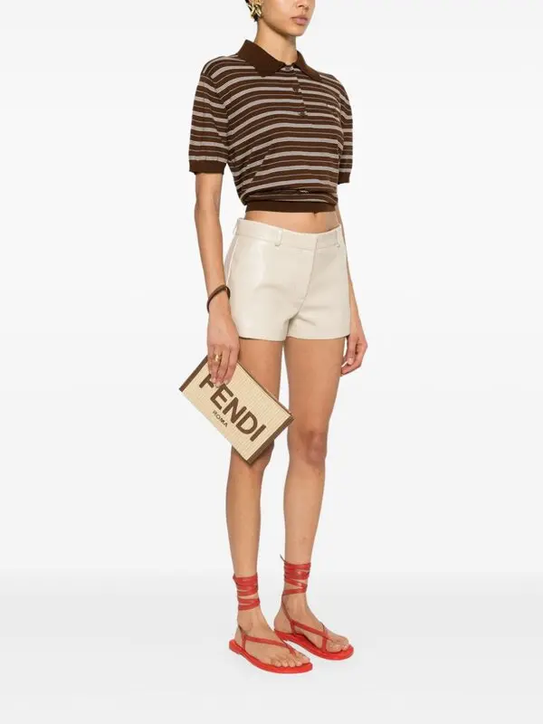 Fendi Straw Clutch Bag