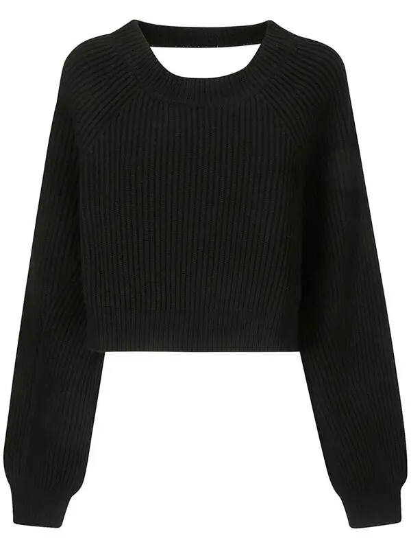 Yohji Yamamoto Backless Cropped Top - Black