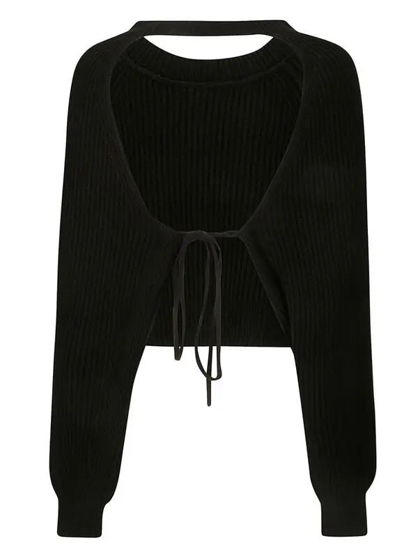 Yohji Yamamoto Backless Cropped Top - Black