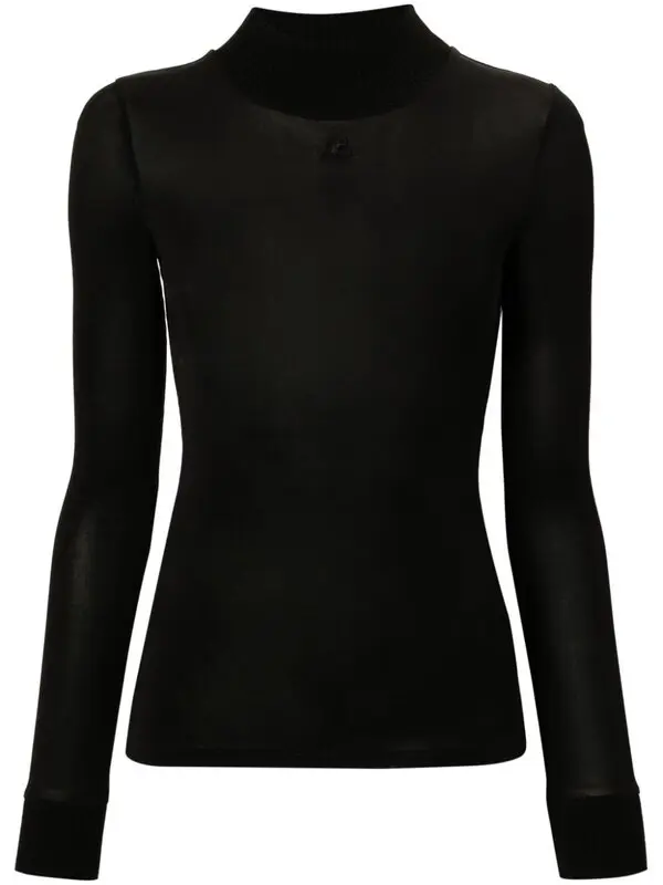 COURREGES Logo-patch Roll-neck Top - Black