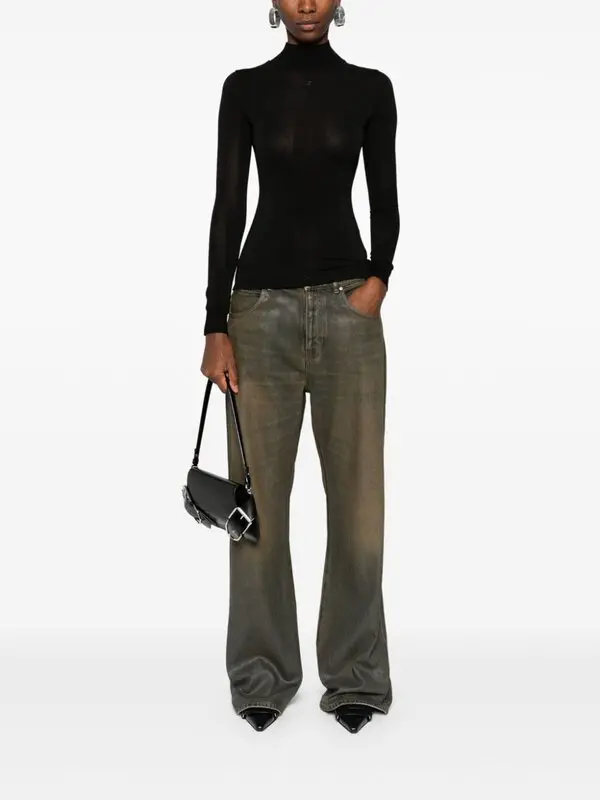 COURREGES Logo-patch Roll-neck Top - Black