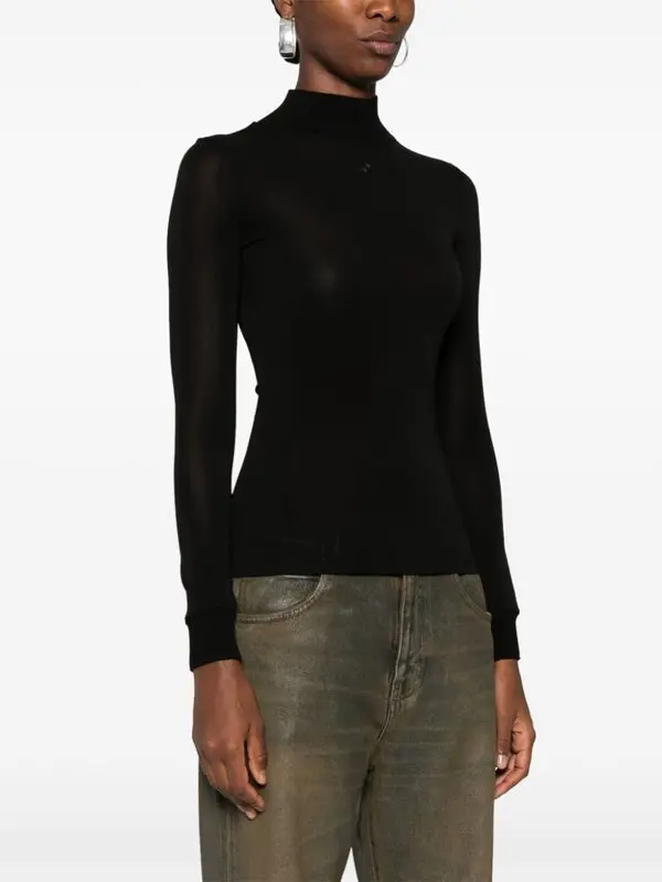 COURREGES Logo-patch Roll-neck Top - Black