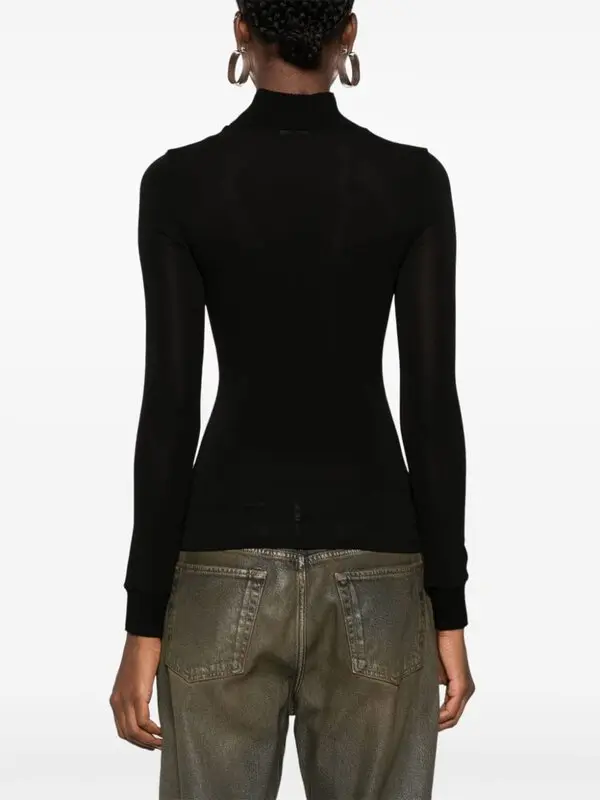 COURREGES Logo-patch Roll-neck Top - Black
