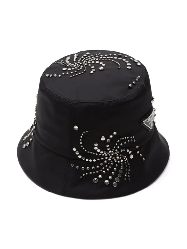 BRAND NEW PRADA RE-NYLON CRYSTAL EMBELLISHED HAT SIZE M luxury-women-prada-new-  main image 4