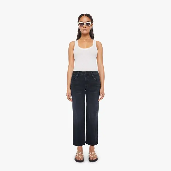 MOTHER Petites Lil Mid-rise Zip Rambler Jeans - Black