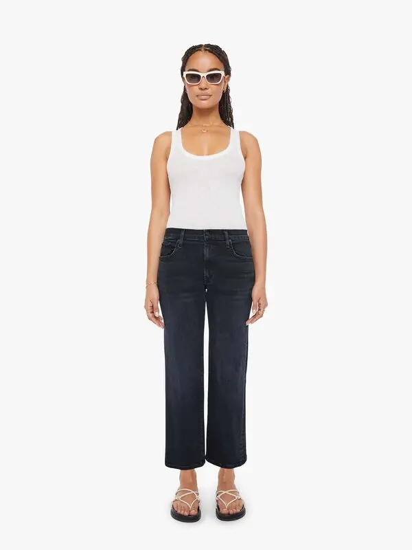 MOTHER Petites Lil Mid-rise Zip Rambler Jeans - Black