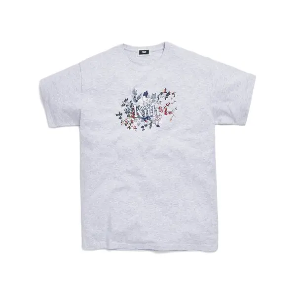Kith Floral Serif Tee Shirt - Heather Grey