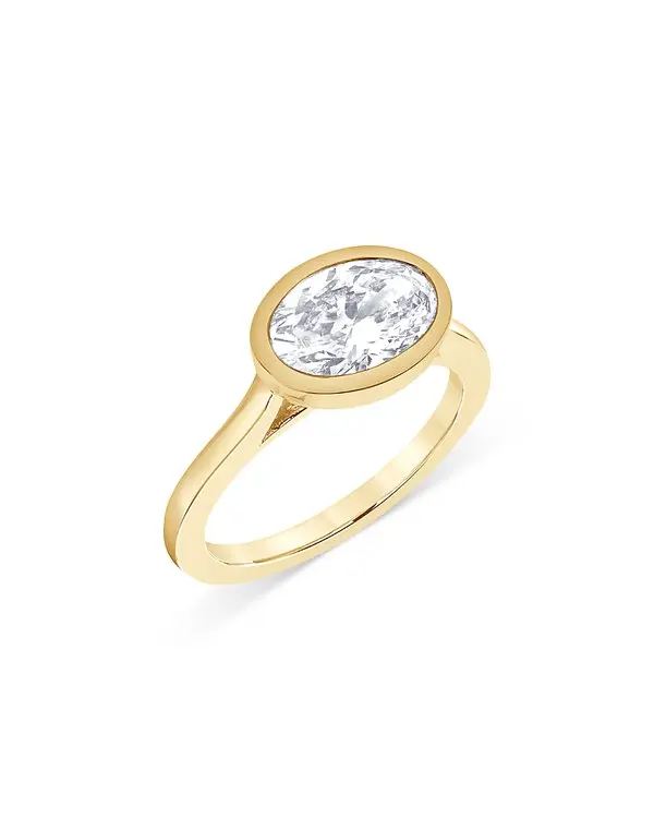 Bloomingdale'S 18k Yellow 2.0 Tcw Certified Lab Grown Oval Diamond Ring - Gold