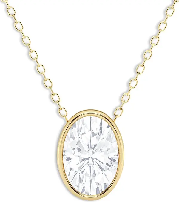 Bloomingdale'S Certified Lab Grown Oval Cut Diamond Pendant Necklace - Gold