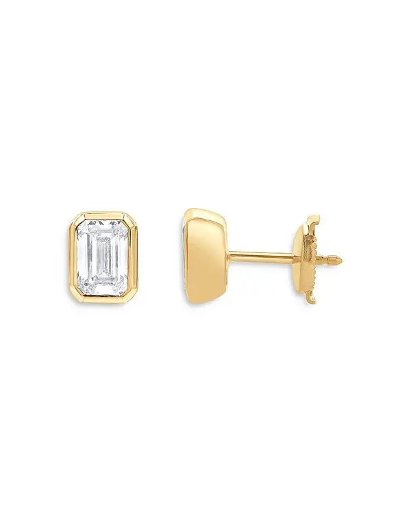 Bloomingdale'S Certified Lab Grown Diamond Emerald-cut Stud Earrings - Gold