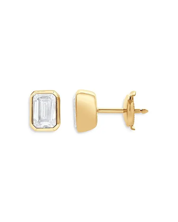 Bloomingdale'S Certified Lab Grown Diamond Emerald-cut Stud Earrings - Gold