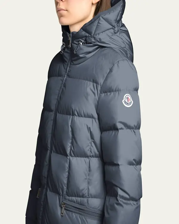 Moncler Avocette Long Puffer Coat - Black